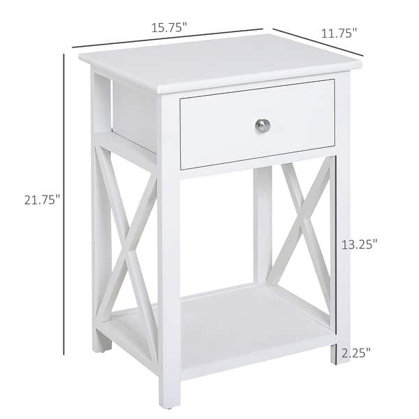 HomCom Wood X-side End Table - 15.5"L X 12"W X 22"H - Bed Bath & Beyond ...