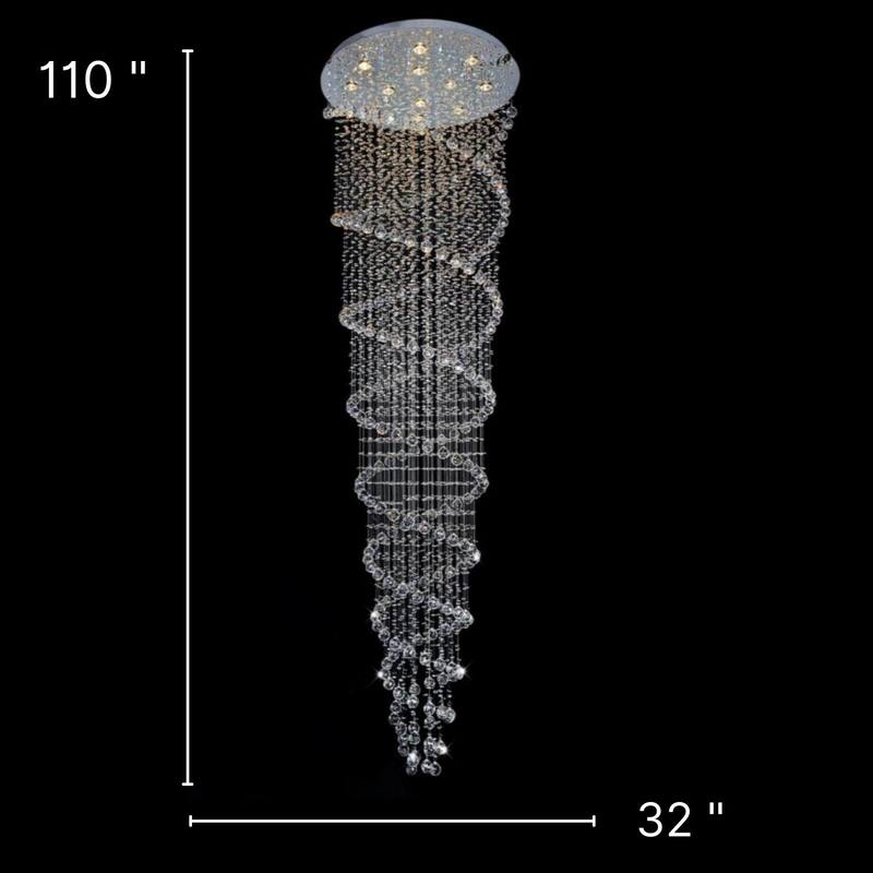 Crystal Cascading Integrated LED Chandelier - N/A - Overstock - 28217020