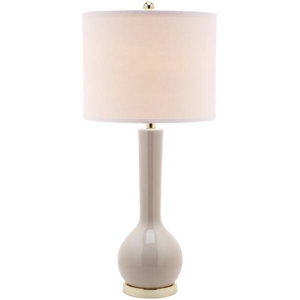 SAFAVIEH Lighting 31-inch Mae Long Neck Ceramic Table Lamp - 14"x14"x30 ...