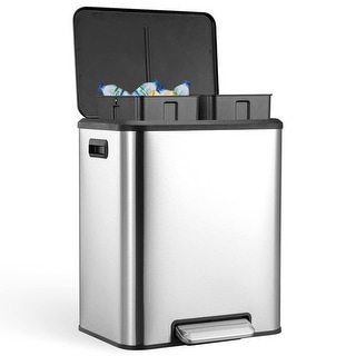 Dual Garbage Can, 30 Liter Stainless Steel Kitchen Garbage Can - Bed ...