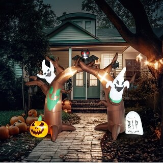 10ft Ghost Halloween Inflatable Arch Decoration with 10 Lights - Bed ...