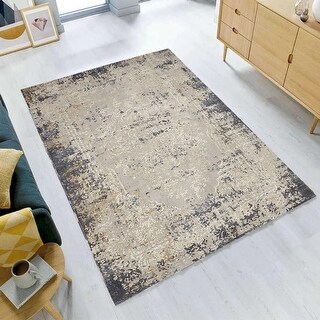 Charisma V Muted Gray Ivory Medallion Distressed Rug 2'X3' - 2 'x 3 ...