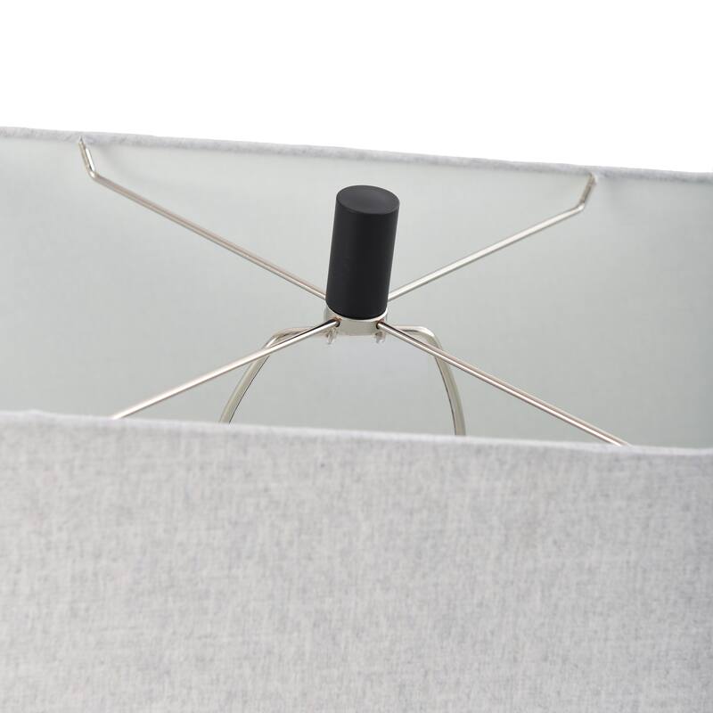 Logan Open Design Table Lamp - Black Metal Finish with Silver Accents ...