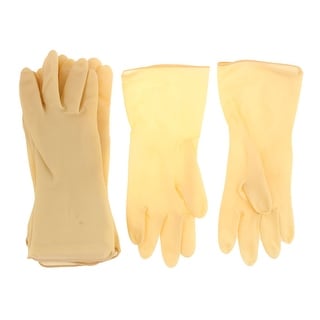 Home Latex Oil Water Resistant Washing Cleaning Gloves 24cm Girth L 4 ...