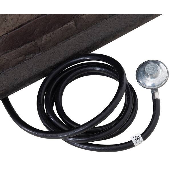 Sunjoy Smokeless Fireplace Outdoor Propane Gas Slate Square LP ...