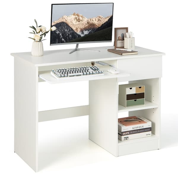 Computer Desk Home Office Workstation Study Laptop Table w/ Drawer - On ...