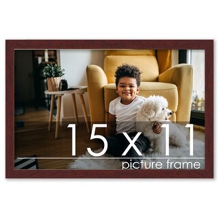 15x11 Traditional Mahogany Complete Wood Picture Frame with UV Acrylic ...