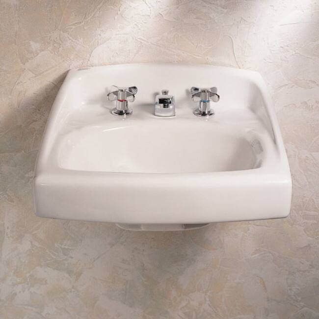 American Standard Cadet Pedestal Vitreous China Bathroom Sink with 3 ...