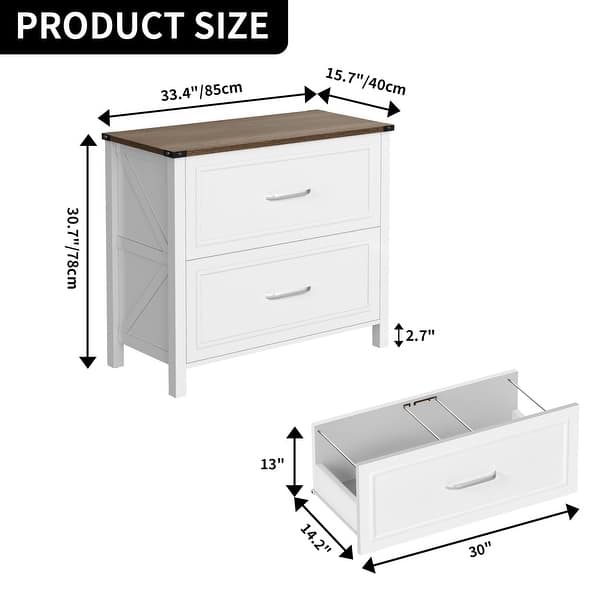 Moasis 2 Drawers Home Office Lateral File Cabinet for A4 Letter Legal ...