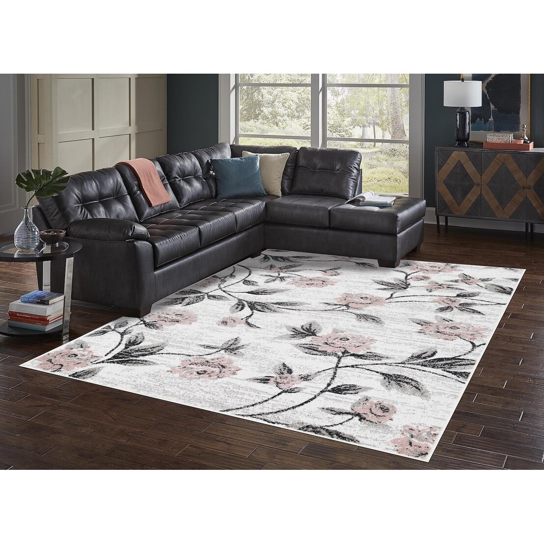 L'Baiet Luna Pink Floral Area Rug - On Sale - Bed Bath & Beyond - 28001371