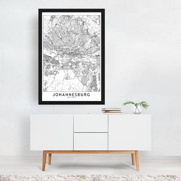 Johannesburg Gauteng South Africa Maps Black White Art Print/Poster ...