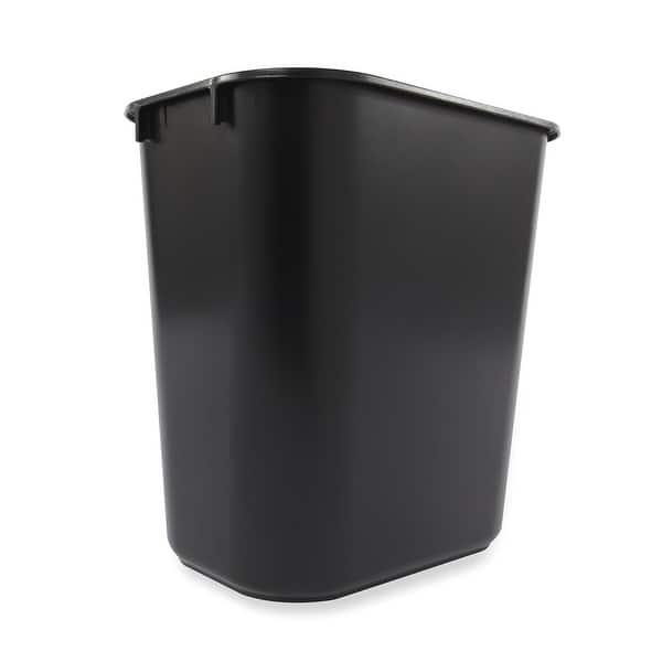 Deskside Wastebasket/Trash Can, 3.25-Gallon/13-Quart, Black, Small, for ...