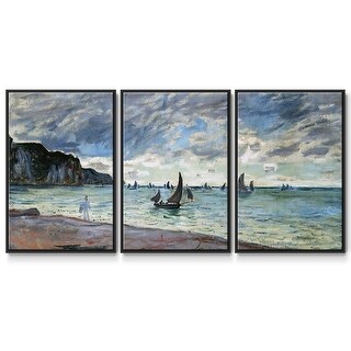 Fishing Boats by the Beach and the Cliffs of Pourville, 1882 - Multi ...