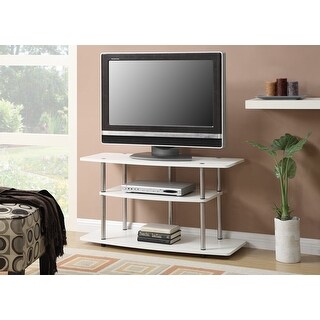 Designs2Go No Tools 3 Tier Wide TV Stand, White - Bed Bath & Beyond ...