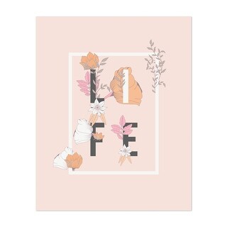 Life Pink Digital Floral Botanical Nature Pastels Art Print/Poster ...