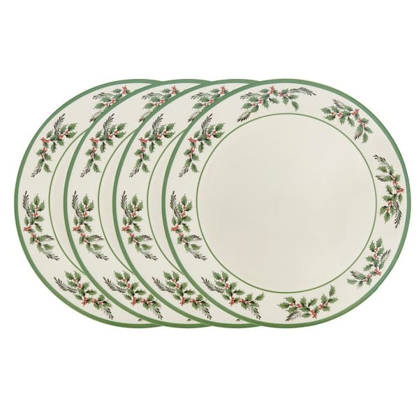 Spode Christmas Tree Set of 4 Holly Plates - 10 in - Bed Bath & Beyond ...