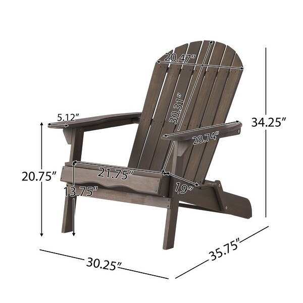 Hanlee Acacia Wood Folding Adirondack Chair by Christopher Knight Home 29.50 W x 35.75 D x 34.25 H On Sale Bed Bath Beyond 11702230