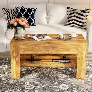 Rustic Gun Concealment Coffee Table with Lift Down Drawer and Hooks ...