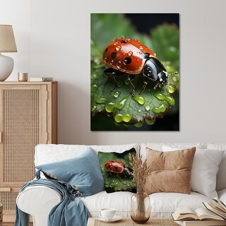 Designart "Animal Ladybug II" Ladybug Metal Wall Art Living Room - Bed ...