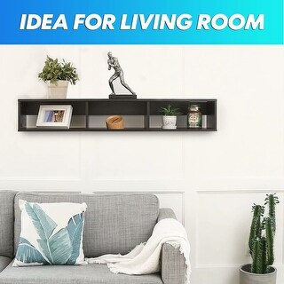 FITUEYES Floating Hutch Wall-Mounted Shelf Media Console Rack Cabinet ...
