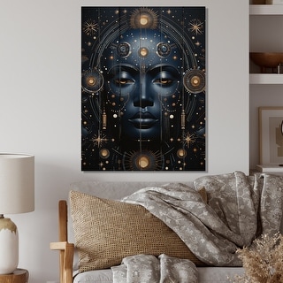 Designart "Native Art Blue Celestial Guardians III" Native American ...