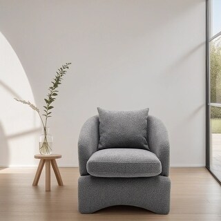 Primary Boucle Chair Barrel Chair Living Room Chair Leisure Chair, Dark ...