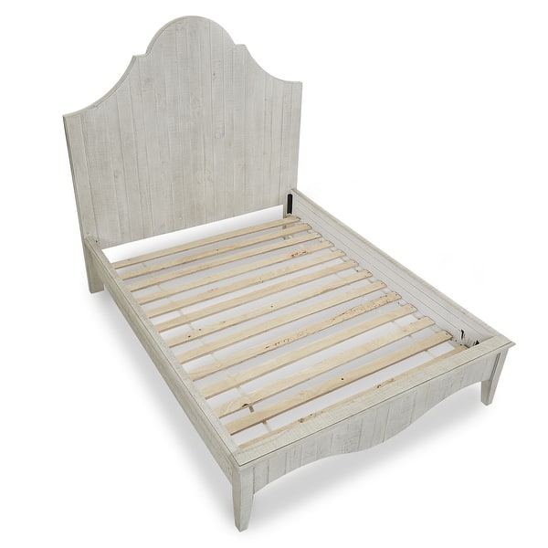 Ella Solid Wood Scroll Bed in White Wash - Bed Bath & Beyond - 31289032