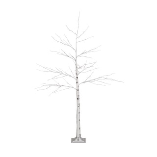 6ft Birch Tree with 96 LED Lights, Artificial Bark, and 5m Extension ...