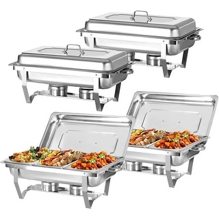 8QT Chafing Dish Buffet Set with 1/3 Size Food Pan for Wedding - Bed ...