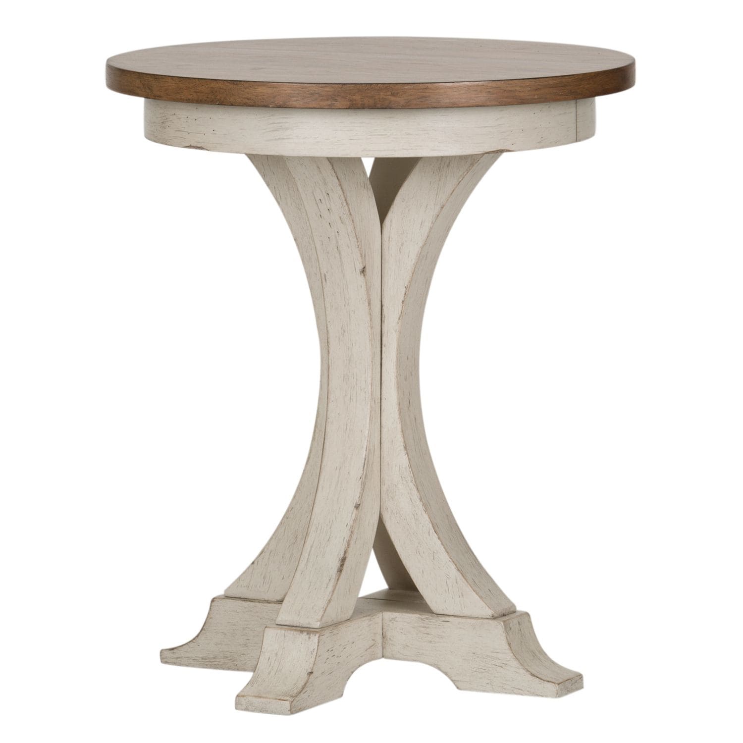 Farmhouse Reimagined Antique White Round Chair Side Table On Sale Bed Bath Beyond 21383541