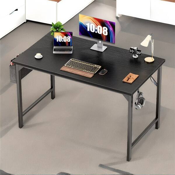 Modern Simple Wooden Work Office Desks with Side Storage Box and Hook ...