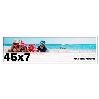 45x7 Frame White Solid Wood Picture Frame Includes UV Acrylic Shatter ...
