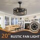 20 Inch Caged Ceiling Fan with Lights - Bed Bath & Beyond - 39211652