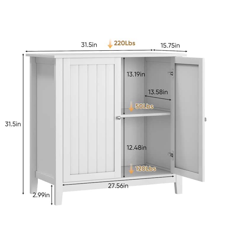 Storage Cabinet Freestanding Buffet Cabinet with Shelves, Bathroom ...