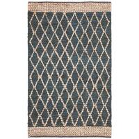 Teal and Natural Braided Jute Area Rug - Bed Bath & Beyond - 34990314