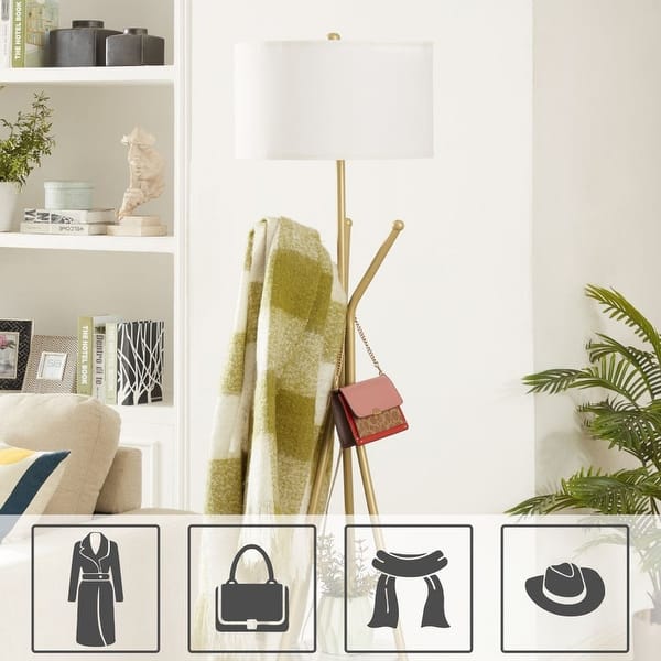 ROSEN GARDEN Floor Lamp with Coat Rack - 16 - Bed Bath & Beyond - 36983680