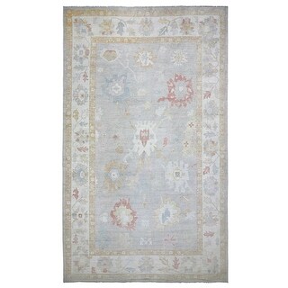 Shahbanu Rugs Grandma Gray Afghan Oushak with Soft Colors Natural Dyes ...