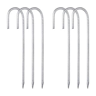 Rebars Stakes, J Hook Ground Stakes, Galvanized Steel Tent Stake Anti ...