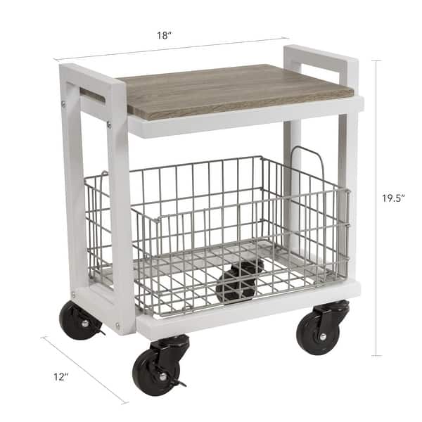 Modern 2-Tier Cart with Steel Frame - Bed Bath & Beyond - 39458860