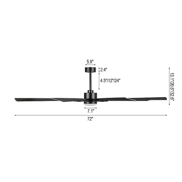 WINGBO 60-inch/72-inch 8-Blades Indoor DC Motor Ceiling Fan With LED ...