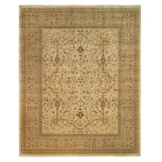 Hand Knotted Beige Fine Oriental with Wool & Silk Oriental Rug (12' x ...