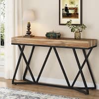 Retro Wood Console Table, 55 Inch Sofa Table Entryway Table - On Sale ...