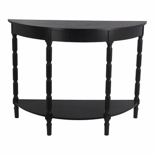 1-Tiered Transitional Wood Accent Console Table in Midnight Black - 54 ...