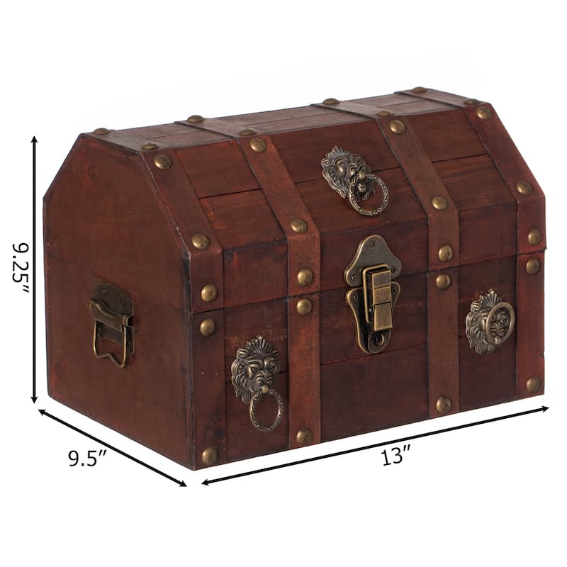 Handmade Pirate Treasure Chest with Latch - Vintage Wooden Storage ...