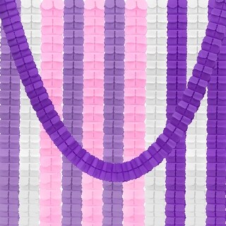 12Pcs 9.8ft Four-Leaf Paper Flower Garland Hanging Streamer 4 Color ...