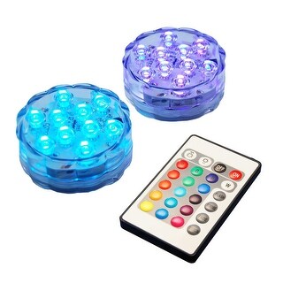 Set of 2 Submersible Color Changing LED Lights with Remote Control ...