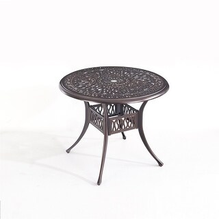 AOOLIVE Outdoor Patio Upland 35'' Elizabeth Cast Aluminum Table,Bronze ...