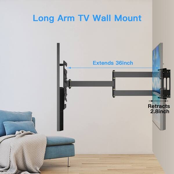 Long Arm Corner TV Mount with Height Setting Full Motion Articulating ...
