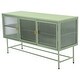 TV Console Table with Enclosed Storage, Wide Countertop Glass Doors ...