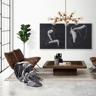 Kandinsky 50" Square Brown Solid Wood Coffee Table - 50.0L x 50.0W x 13 ...